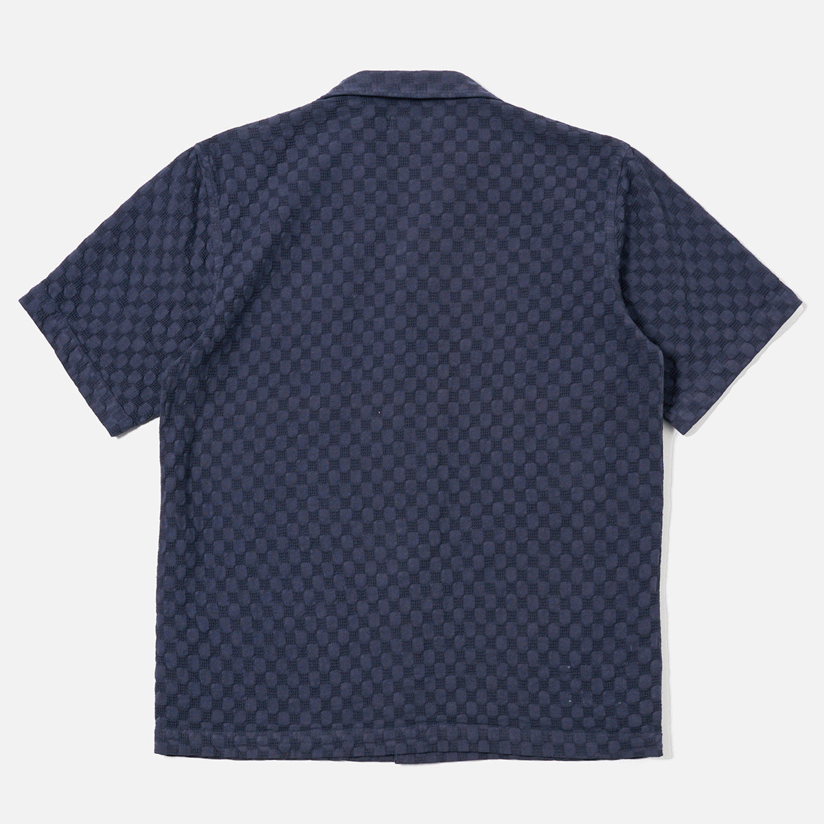 Buy online Universal Works Edinburgh - Road Shirt - Navy Dot Waffle ...