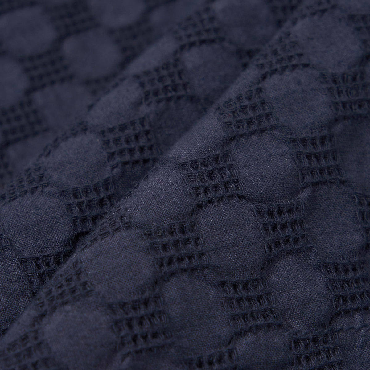 Buy online Universal Works Edinburgh - Road Shirt - Navy Dot Waffle ...